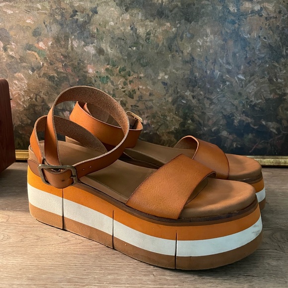 Shoes | Womens Tan Platform Sandals | Poshmark